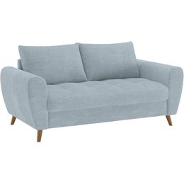 2,5-Sitzer MR. COUCH, B:180cm H:71cm T:90cm, blau, Stripes (92% Polyester / 8% Nylon), Sofas, "Blackburn II", Mit Kaltschaumpolsterung bis 140 kg