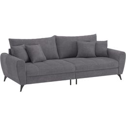 Big-Sofa MR. COUCH, B:260cm H:71cm T:108cm, grau, Stripes (92% Polyester / 8% Nylon), Sofas, "Blackburn II", Wahlweise mit Kaltschaumpolsterung bis