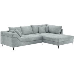 Ecksofa MR. COUCH, B:317cm H:98cm T:228cm, silber, Dolce (100% Polyester), Wohnzimmer, Sofas, "Portofino, L-Form", Mit Kaltschaumpolsterung, bis 140