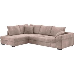 Ecksofa MR. COUCH, B:303cm H:86cm T:202cm, grau, Dolce (100% Polyester), Wohnzimmer, Sofas, "Allegro, L-Form", mit Hochschläfer-Bettauszug, wahlweise