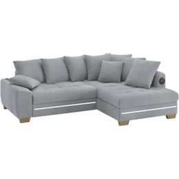 Ecksofa MR. COUCH, B:243cm H:88cm T:190cm, grau, Memphis (Grundgewebe - 100% Polyester; Nutzschicht- 90% Polyester / 10% Polyamide), Wohnzimmer,