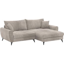 Ecksofa MR. COUCH, B:246cm H:71cm T:170cm, grau, Dolce (100% Polyester), Wohnzimmer, Sofas, "Blackburn II, L-Form", Mit Kaltschaumpolsterung bis 140