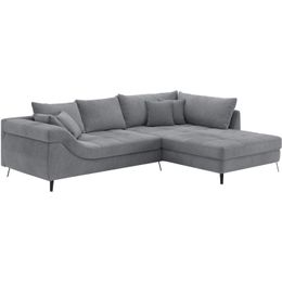 Ecksofa MR. COUCH, B:317cm H:98cm T:228cm, grau, Novaclean Avanti (100% Polyester), Wohnzimmer, Sofas, "Portofino, L-Form", Mit Kaltschaumpolsterung,