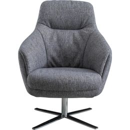 Schöner Wohnen Kollektion Drehsessel, B:75cm H:99cm T:85cm, blau, SCHÖNER WOHNEN-KOLLEKTION, 54% Polyarcryl, 46% Polyester, Wohnzimmer, Sessel, "Sky Sessel bequemer