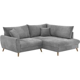 Ecksofa MR. COUCH, B:230cm H:71cm T:190cm, grau, Dolce (100% Polyester), Wohnzimmer, Sofas, "Blackburn II, L-Form", Mit Kaltschaumpolsterung bis 140