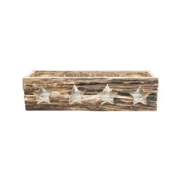 CHAKS Kerzenhalter in Hellbraun - (B)37 x (H)11,5 x (T)10 cm - 17% | Kerzen-vasen