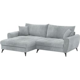 Ecksofa MR. COUCH, B:246cm H:71cm T:170cm, silber, Dolce (100% Polyester), Wohnzimmer, Sofas, "Blackburn II, L-Form", Mit Kaltschaumpolsterung bis
