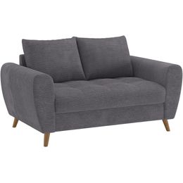 2-Sitzer MR. COUCH, B:160cm H:71cm T:90cm, grau, Stripes (92% Polyester / 8% Nylon), Sofas, "Blackburn II", Mit Kaltschaumpolsterung bis 140 kg