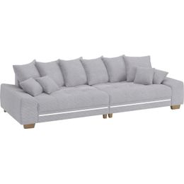 Big-Sofa MR. COUCH, B:300cm H:88cm T:118cm, grau, Stripes (92% Polyester / 8% Nylon), Sofas, "Nikita II", mit RGB-LED Beleuchtung, wahlweise mit