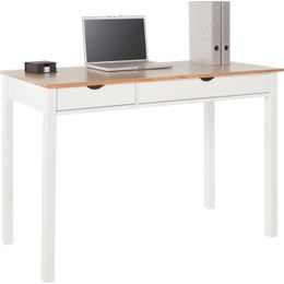Schreibtisch Inosign, B:120cm H:80cm T:60cm, beige, Büro, Tische, "Gava", massives Kiefernholz, für das home office, Laptoptisch Breite 120 cm