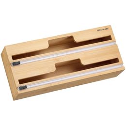 Westmark Folienspender, B:33,5cm H:14,5cm L:7,5cm, braun, K&uuml;chenrollenhalter, Bambus, mit Schneidvorrichtung