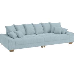 Big-Sofa MR. COUCH, B:300cm H:88cm T:118cm, blau, Stripes (92% Polyester / 8% Nylon), Sofas, "Nikita II", mit Kaltschaumpolsterung bis 140kg belastbar