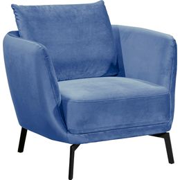 Schöner Wohnen Kollektion Sessel, B:86cm H:85cm T:86cm, blau, SCHÖNER WOHNEN-KOLLEKTION, Sessel, "Pearl Cocktailsessel mit schmalen Armlehnen und geschwungenen Rücken",