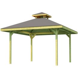 Pavillon Weka, braun, Garten, Pavillons, "Gartenoase 651 Gr.2 mit Dachaufsatz", 19 mm Massivholzdach