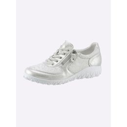 Waldläufer WALDLÄUFER Damen Sneaker, Gr. 6,5, silber, Nubukleder, Textil, Schuhe