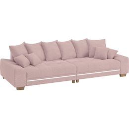 Big-Sofa MR. COUCH, B:300cm H:88cm T:118cm, rosa, Stripes (92% Polyester / 8% Nylon), Sofas, "Nikita II", mit RGB-LED Beleuchtung,