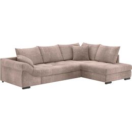 Ecksofa MR. COUCH, B:303cm H:86cm T:202cm, grau, Dolce (100% Polyester), Wohnzimmer, Sofas, "Allegro, L-Form", mit Hochschläfer-Bettauszug, wahlweise
