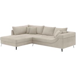 Ecksofa MR. COUCH, B:317cm H:98cm T:228cm, beige, Novaclean Avanti (100% Polyester), Wohnzimmer, Sofas, "Portofino, L-Form", Mit