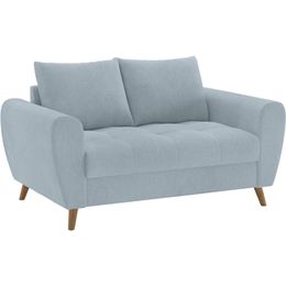 2-Sitzer MR. COUCH, B:160cm H:71cm T:90cm, blau, Novaclean Avanti (100% Polyester), Sofas, "Blackburn II", Mit Kaltschaumpolsterung bis 140 kg