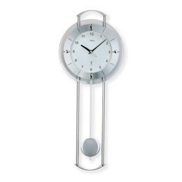 AMS Funk-Pendelwanduhr "F5254", B/H/L: 66cm x 24cm, silber, Wanduhren, Quarzuhr, Aluminium-/Metallgehäuse,Esszimmer,Wohnzimmer