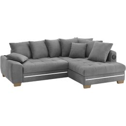 Ecksofa MR. COUCH, B:243cm H:88cm T:190cm, grau, Memphis (Grundgewebe - 100% Polyester; Nutzschicht- 90% Polyester / 10% Polyamide), Wohnzimmer,