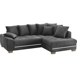 Ecksofa MR. COUCH, B:243cm H:88cm T:190cm, schwarz, Memphis (Grundgewebe - 100% Polyester; Nutzschicht- 90% Polyester / 10% Polyamide), Wohnzimmer,