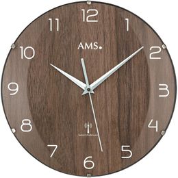 AMS Funkwanduhr "F5558", B/H/L: 5cm, schwarz, Wanduhren, Quarzuhr,Wohnzimmer,Esszimmer,Küche,Arbeitszimmer,Büro, Flur