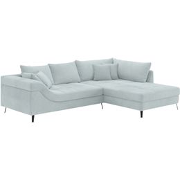 Ecksofa MR. COUCH, B:317cm H:98cm T:228cm, grau, Novaclean Avanti (100% Polyester), Wohnzimmer, Sofas, "Portofino, L-Form", Mit Kaltschaumpolsterung,