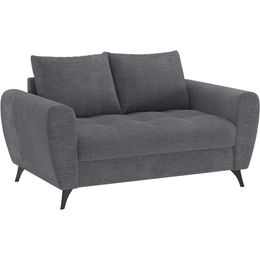 2-Sitzer MR. COUCH, B:160cm H:71cm T:90cm, grau, Stripes (92% Polyester / 8% Nylon), Sofas, "Blackburn II", Mit Kaltschaumpolsterung bis 140 kg