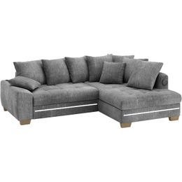 Ecksofa MR. COUCH, B:243cm H:88cm T:190cm, grau, Dolce (100% Polyester), Wohnzimmer, Sofas, "Nikita II, L-Form", RGB-LED, Bluetooth-Soundsystem,