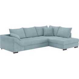 Ecksofa MR. COUCH, B:303cm H:86cm T:202cm, blau, Stripes (92% Polyester / 8% Nylon), Wohnzimmer, Sofas, "Allegro, L-Form", mit