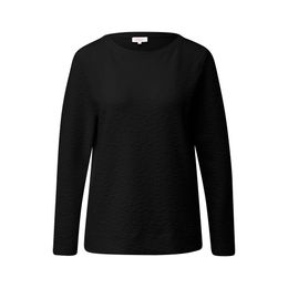 s.Oliver Damen Longsweatshirt, schwarz, Gr. 34, Crinkleoptik, Sweatware, Obermaterial: 96% Polyester, 4% Elasthan, Sweatshirts, mit Crinkle Optik