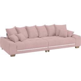 Big-Sofa MR. COUCH, B:300cm H:88cm T:118cm, rosa, Stripes (92% Polyester / 8% Nylon), Sofas, "Nikita II", mit RGB-LED, Bluetooth-Soundsystem,