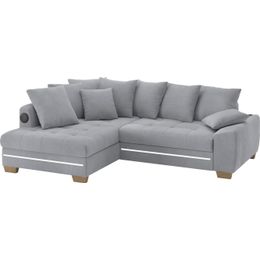 Ecksofa MR. COUCH, B:243cm H:88cm T:190cm, grau, Memphis (Grundgewebe - 100% Polyester; Nutzschicht- 90% Polyester / 10% Polyamide), Wohnzimmer,