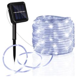 HENGDA SWANEW Guirlande lumineuse Solar,Extérieur pour Jardin, Terrasse, Mariage et Fête de Noël,22M 200 LED,Blanc Froid