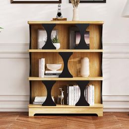 Dolin Home - Bücherregal, vertikales Bücherregal, hohles Design-Bücherregal – modernes platzsparendes Lagerregal, Größe: B80/B30/H100, Holz