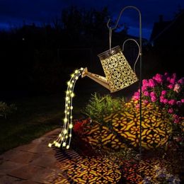 Jalleria - Gießkanne mit Solar-Lichterkette, Gartendekoration, Gießkannen-Lichter, solarbeleuchtete Gießkanne für den Außenbereich, IP65 wasserdicht,