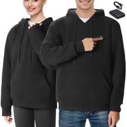 Mophorn - Beheizter Hoodie, Unisex Beheiztes Sweatshirt mit 5 Heizzonen, Elektrische Jacke für Männer & Frauen, Leichter Warmer Outdoor-Pullover für