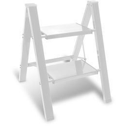 SWANEW Echelle double,Échelle en alliage d'aluminium 150kg capacité - 2 marches blanc, environ 61CM