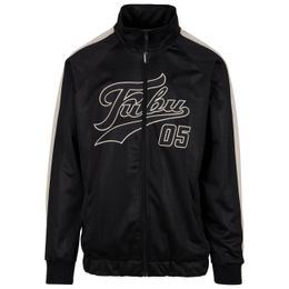 Trainingsjacke Fubu "Fubu Herren FM223-017-2 Fubu Varsity Striped Track Jacket", Herren, Gr. L, schwarz, 70% Polyester, 30% Wolle, mehrfarbig, klassisch, normal, amerikanischer Ausschnitt, Jacken