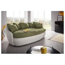 Big-Sofa Inosign "Aruba", grün (olive, weiß), B:238cm H:79cm T:140cm, Luxus-Microfaser (100% Polyester); Microfaser-Feinstruktur (pflegeleichte Microfaser, mit feiner Struktur, 100% Polyester), Sofas, grosszügiges, gemütliches Megasofa XXL