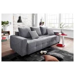 Schlafsofa Collection AB "Bella", grau (anthrazit), B:241cm H:90cm T:94cm, Zierkissen: 100% Polyester, Microfaser PRIMABELLE (100% Polyester), Struktur fein (100% Polyester), Sofas, mit Bettfunktion und Bettkasten, inkl. loser Rücken- und Zierkissen, Topseller