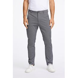 Stoffhose LINDBERGH, Herren, Gr. L, N-Gr, grau (grau mix), Stoff, Obermaterial: 75% Polyester, 22% Viskose, 3% Elasthan, casual, slim fit knöchellang, Hosen, mit Stretch