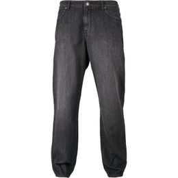 Bequeme Jeans Urban Classics "Urban Classics Herren Loose Fit Jeans" Gr. 40/34, Länge 34, schwarz (realschwarz washed), Herren, 100% Baumwolle, unifarben, Jeans