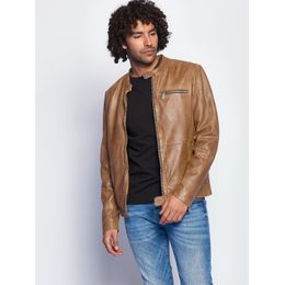 Lederjacke Maze "181Berwick", Herren, Gr. L, braun (cognac), Obermaterial: 100% Lammleder / Futter: 100% Baumwolle / Ärmelfutter: 100% Polyester, ohne Bündchen, Jacken