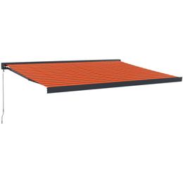 Markise Einziehbar Orange und Braun 4x3 m Stoff und Aluminium vidaXL