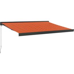 Markise Einziehbar Orange und Braun 3x2,5 m Stoff und Aluminium vidaXL