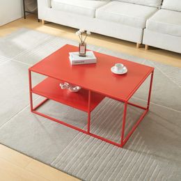 Couchtisch Solund 90x60x45 cm Rot [en.casa]