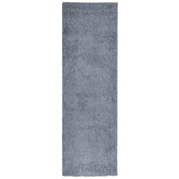 vidaXL - Teppich Shaggy Hochflor Modern Blau 80x250 cm