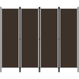 vidaXL - 4-tlg. Raumteiler Braun 200x180 cm